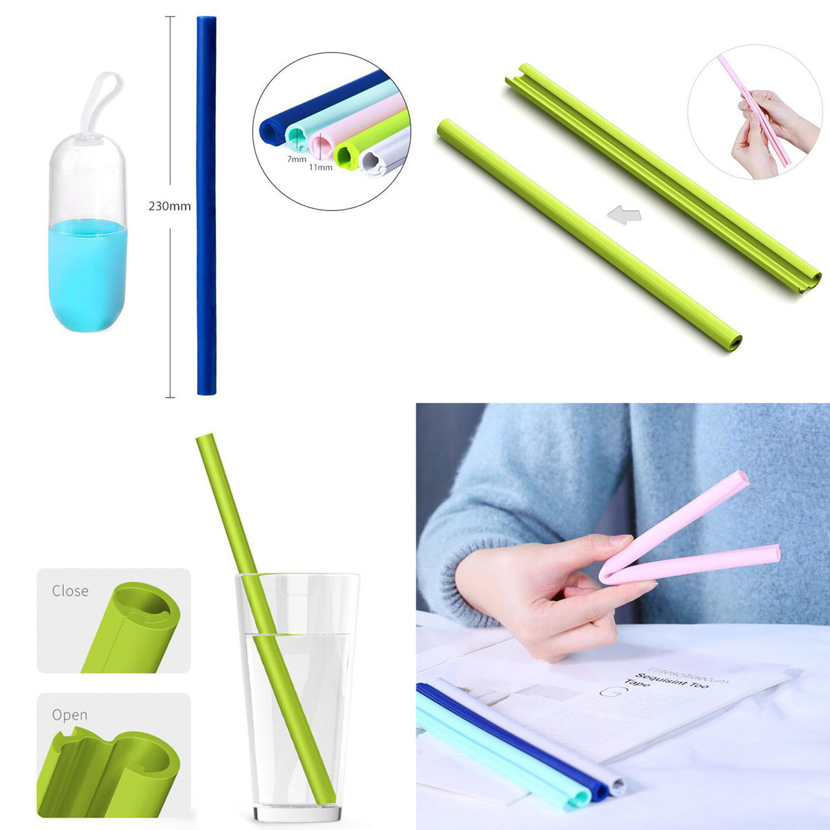 Openable Silicone Straw With Case – Yorkn Inc
