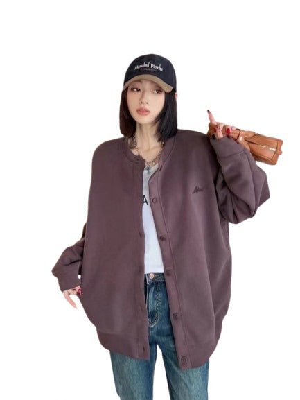 Button Cardigan Bomber Jacket - Yorkn Inc